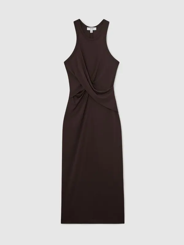 REISS Helena Twist-front Sleeveless Jersey Dress