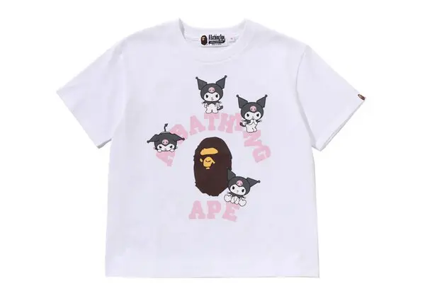 A BATHING APE X Sanrio Characters Kuromi College Mini Tee Shirt - White