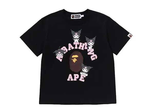 A BATHING APE X Sanrio Characters Kuromi College Mini Tee Shirt - Black