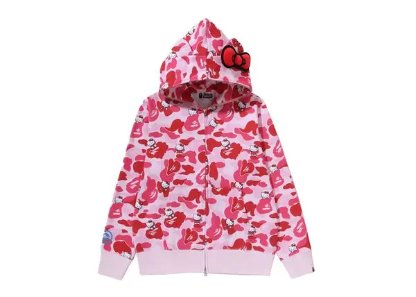 A BATHING APE X Sanrio Hello Kitty Camo Zip Hoodie