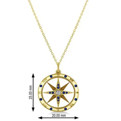 ALLUREZ Diamond Accented Compass Pendant Necklace - Gold
