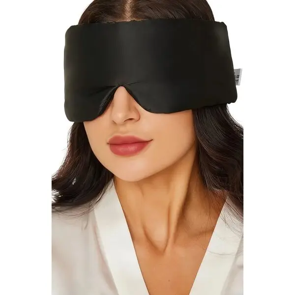 SILKSILKY Elegant One Piece Silk Sleep Eye Mask - Black