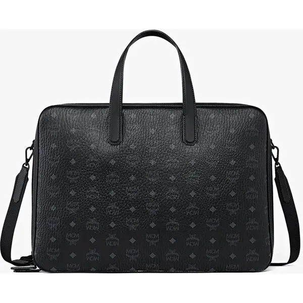 Mcm Ottomar Garment Bag In Visetos - Black
