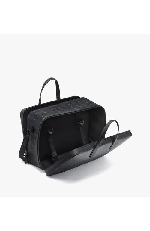 Mcm Ottomar Garment Bag In Visetos Monogram Canvas - Black
