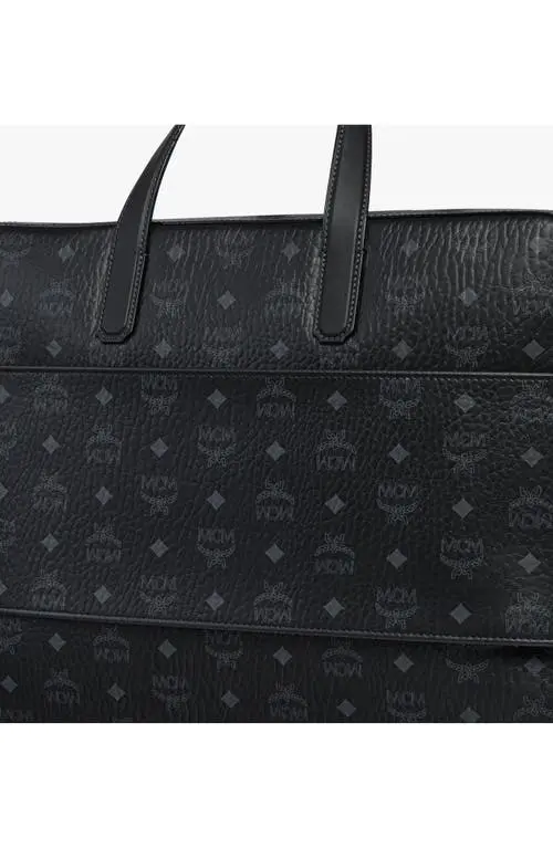 Mcm Ottomar Garment Bag In Visetos Monogram Canvas - Black