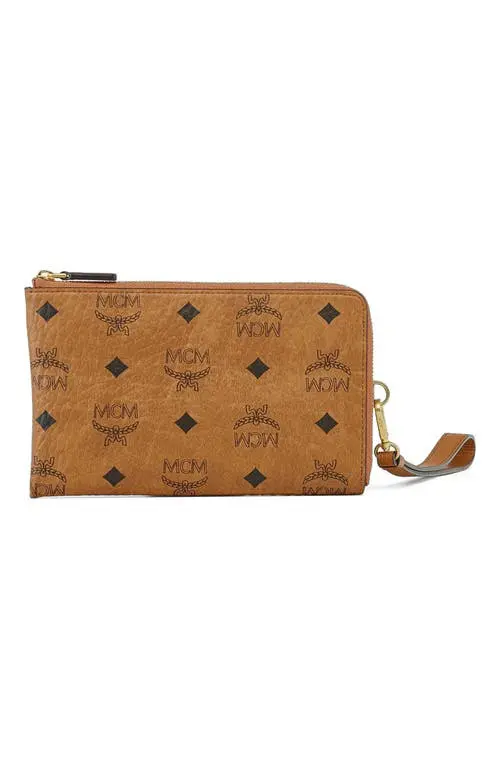 Mcm Ottomar Travel Pouch - Cognac