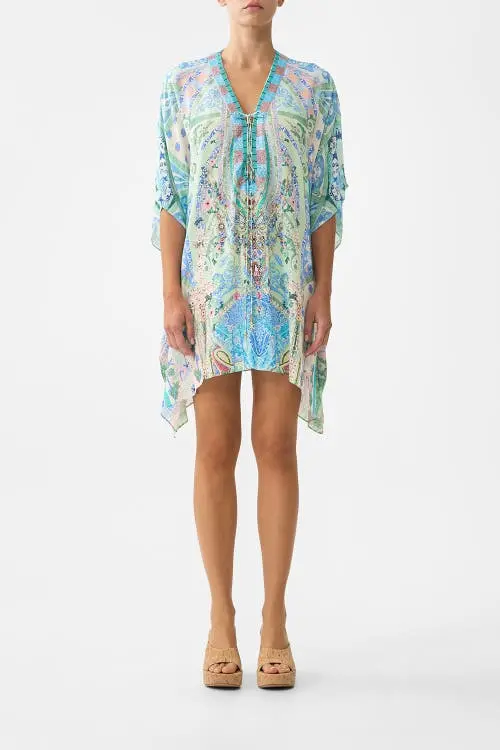 Camilla Short Lace Up Kaftan - Midsummer Mosaics