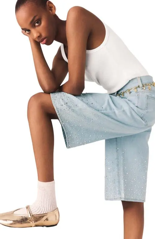 Maje Rhinestone Bermuda Shorts