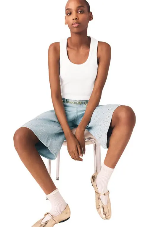Maje Rhinestone Bermuda Shorts