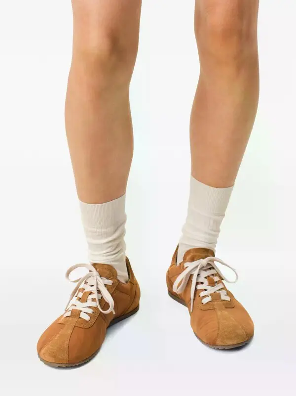 AMI Paris Soft Suede Panel Sneakers - Brown