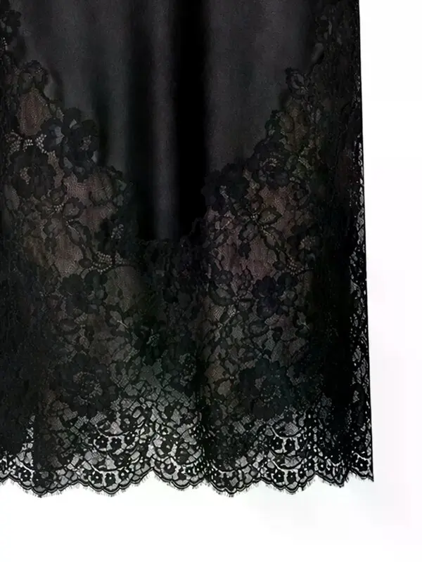 FLEUR DU MAL Juliet Lace-trim Midi Skirt - Black