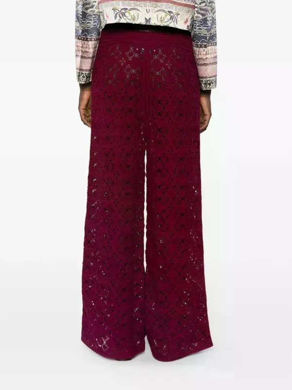 Eric Bompard Crocheted Elasticated-waist Trousers - Red