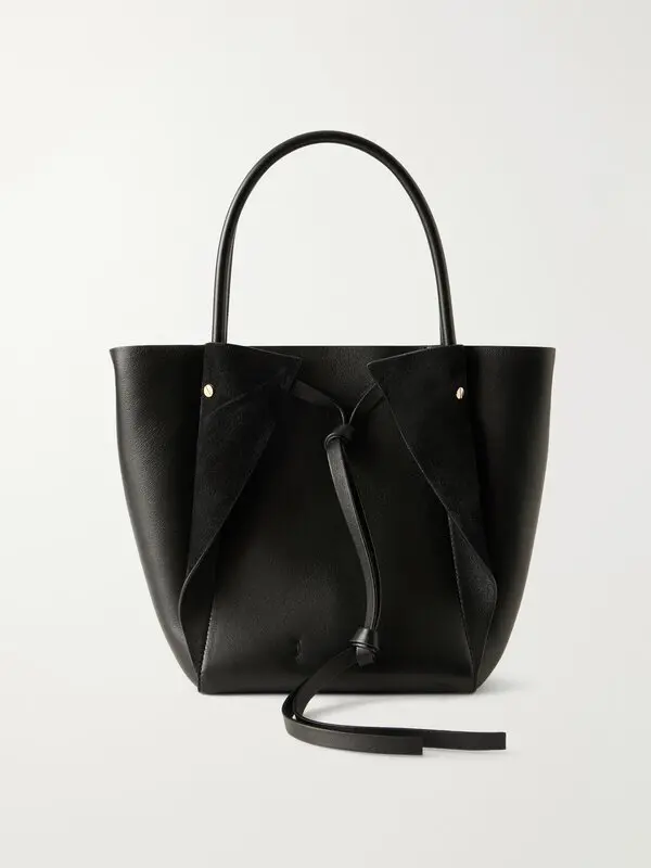 Gabriela Hearst Marija Small Suede And Leather Tote - Black
