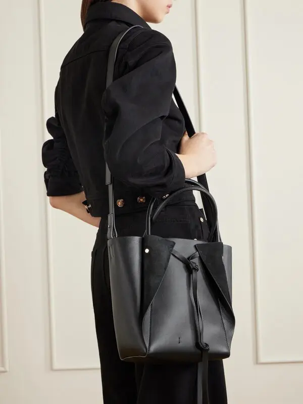 Gabriela Hearst Marija Small Suede And Leather Tote - Black