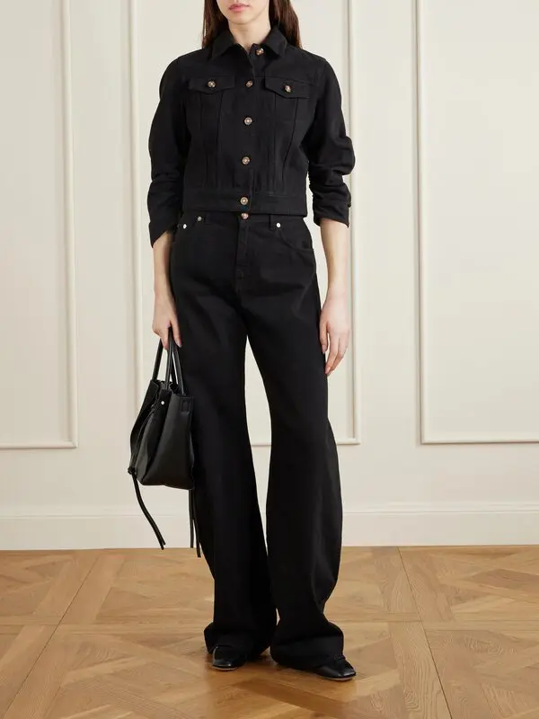 Gabriela Hearst Marija Small Suede And Leather Tote - Black