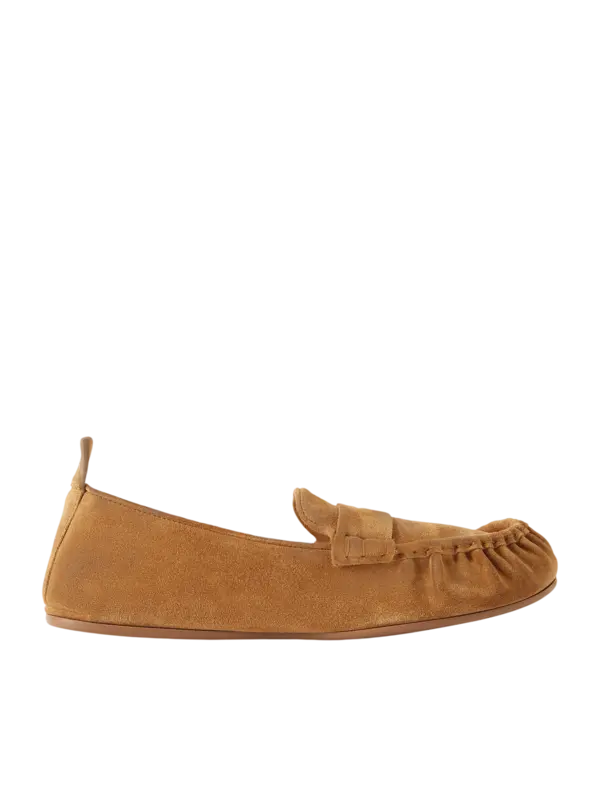 Acne Studios Distressed Suede Loafers - Brown