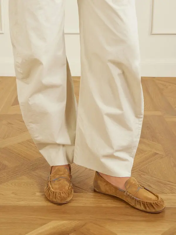 Acne Studios Distressed Suede Loafers - Brown