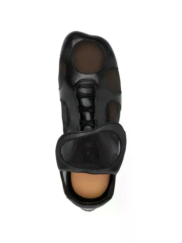 EGONLAB Enez Cut-out Leather Sneakers - Black