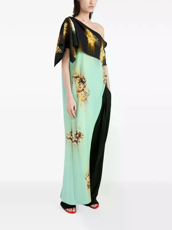 Proenza Schouler Printed One-shoulder Top - Green