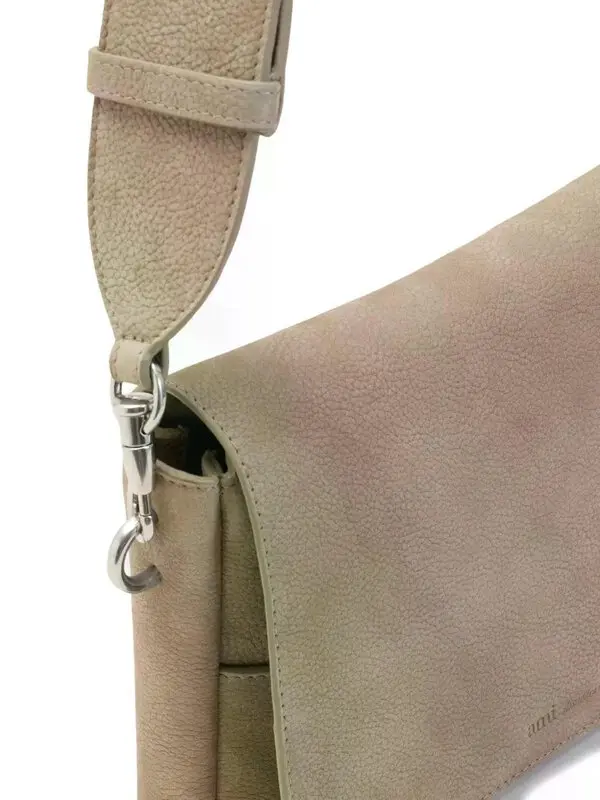 AMI Paris Cow Leather Flap Messenger Bag