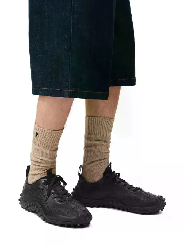 Ami Mirage Leather Lace-up Sneakers - Black