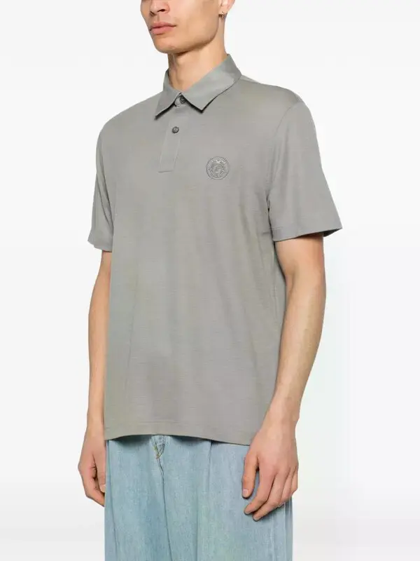 Brioni Logo-embroidered Polo Shirt - Grey