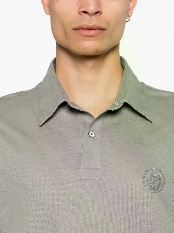 Brioni Logo-embroidered Polo Shirt - Grey
