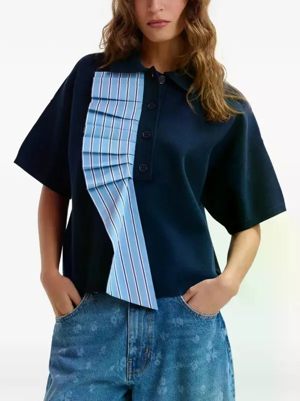 Essentiel Antwerp Ruffled-trim Polo Top