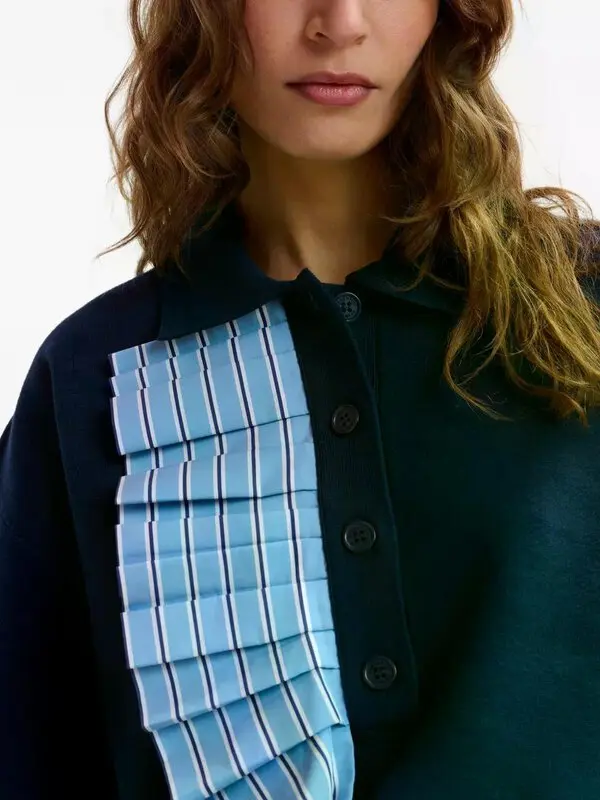 Essentiel Antwerp Ruffled-trim Polo Top