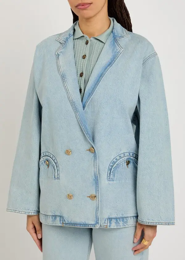 BLAZÉ MILANO Cory Double-breasted Denim Jacket