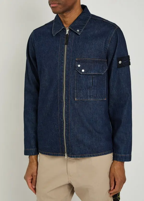 Stone Island Denim Overshirt - Blue