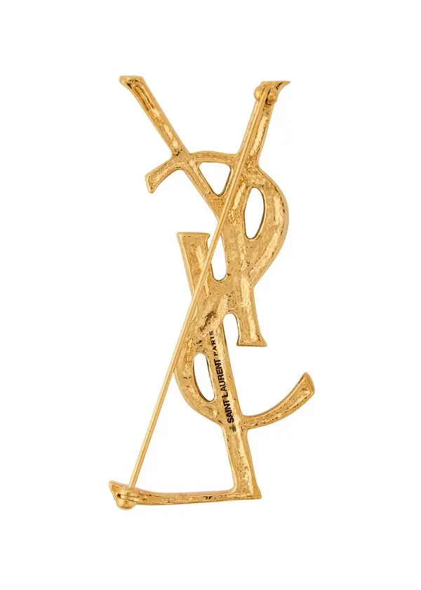 Saint Laurent Opyum Sculpted Metal Brooch