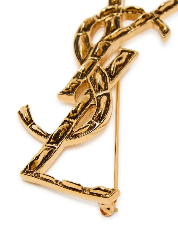 Saint Laurent Opyum Sculpted Metal Brooch