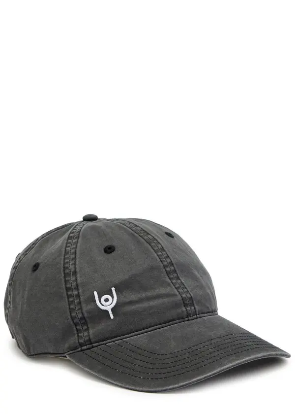 NOW YOU LIVE Origin Logo-embroidered Cotton Cap - Black