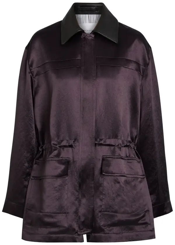 Maria Mcmanus Drawstring Satin Parka - Plum
