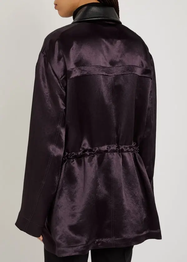 Maria Mcmanus Drawstring Satin Parka - Plum