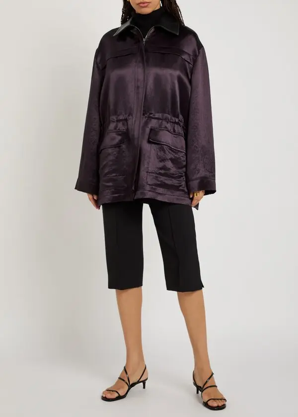Maria Mcmanus Drawstring Satin Parka - Plum