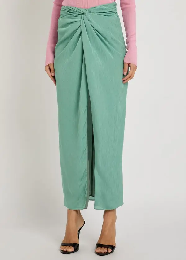 BLAZÉ MILANO Konik Twist Silk Maxi Skirt