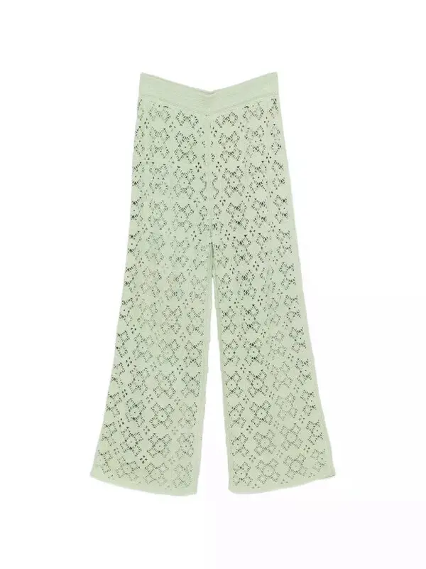 Eric Bompard Crocheted Elasticated-waist Trousers - Green