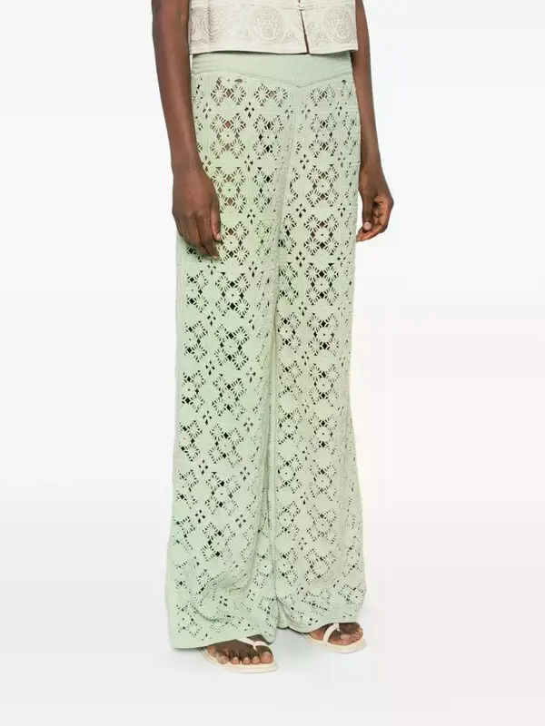 Eric Bompard Crocheted Elasticated-waist Trousers - Green