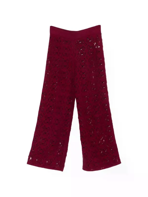 Eric Bompard Crocheted Elasticated-waist Trousers - Red