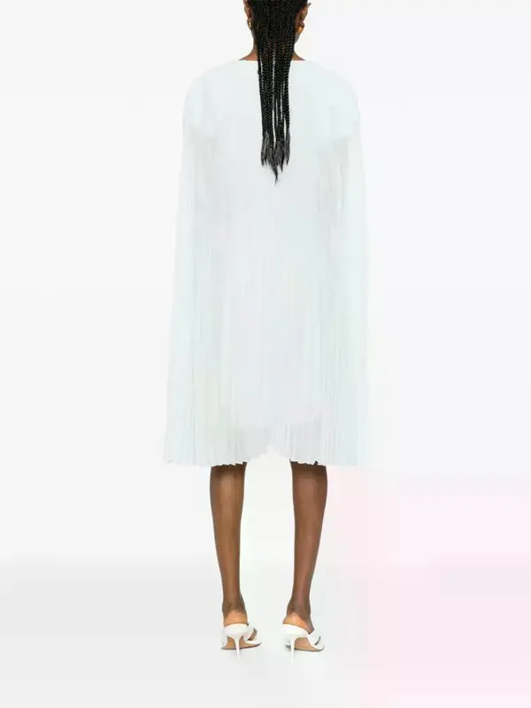 BOSS Layered Plissé Dress With Cape Effect