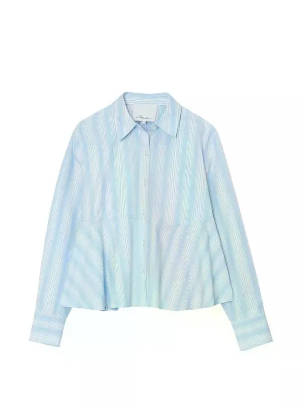 3.1 Phillip Lim Flounce Striped Peplum Shirt