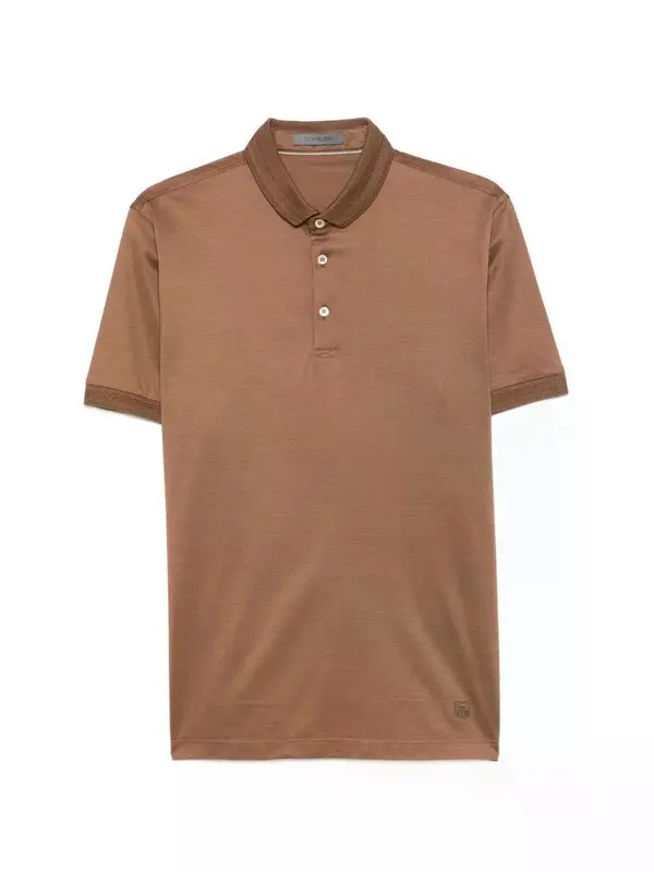 Corneliani Button-fastening Short-sleeve Polo Shirt - Brown