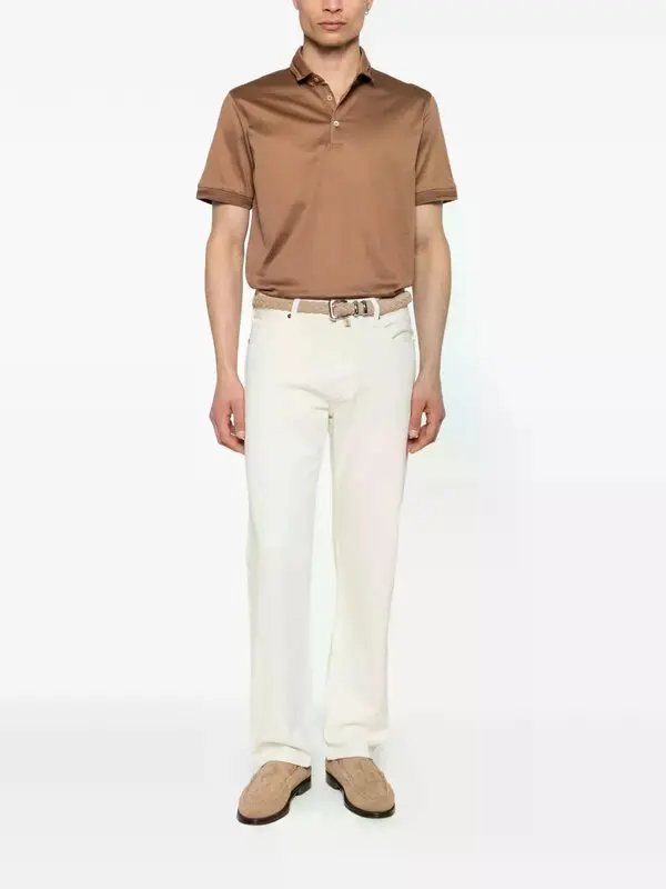 Corneliani Button-fastening Short-sleeve Polo Shirt - Brown