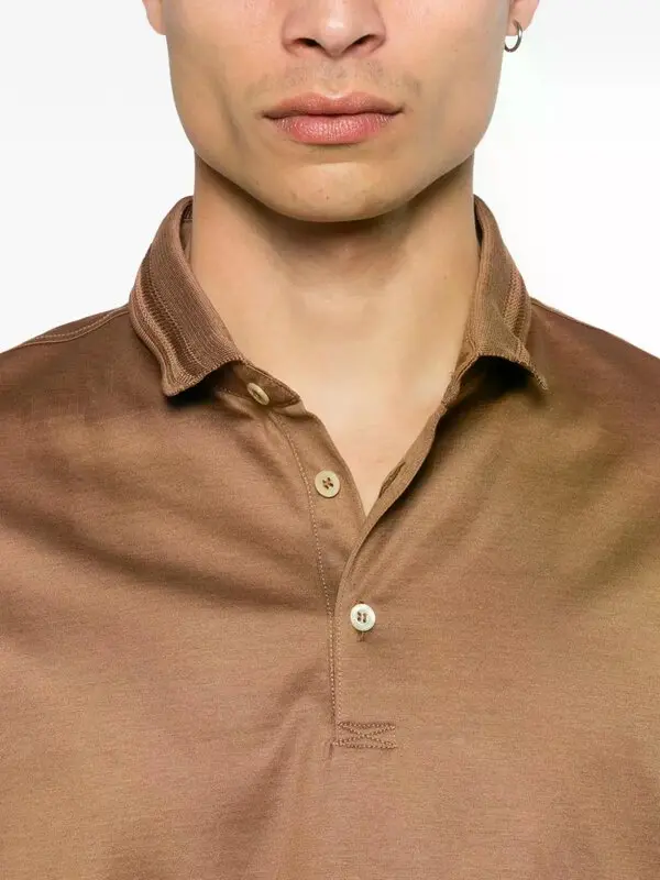 Corneliani Button-fastening Short-sleeve Polo Shirt - Brown