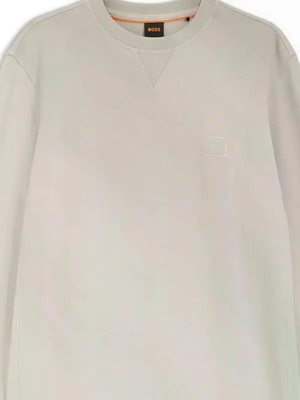 BOSS Crew-neck Sweatshirt With Logo Detail - Neutrals