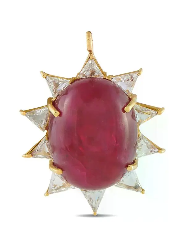 LB EXCLUSIVE Sun-motif Diamond And Ruby Pendant - Gold