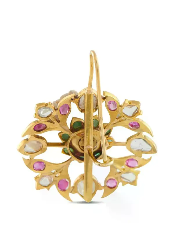 LB EXCLUSIVE Floral-motif Multi-stone Earrings