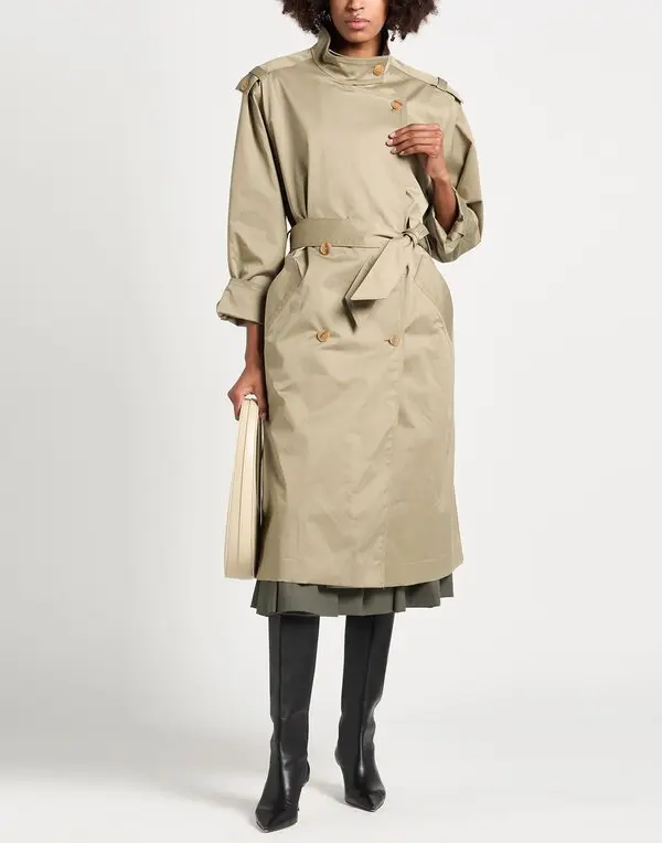Sandro Cotton Elastane Overcoat - Khaki